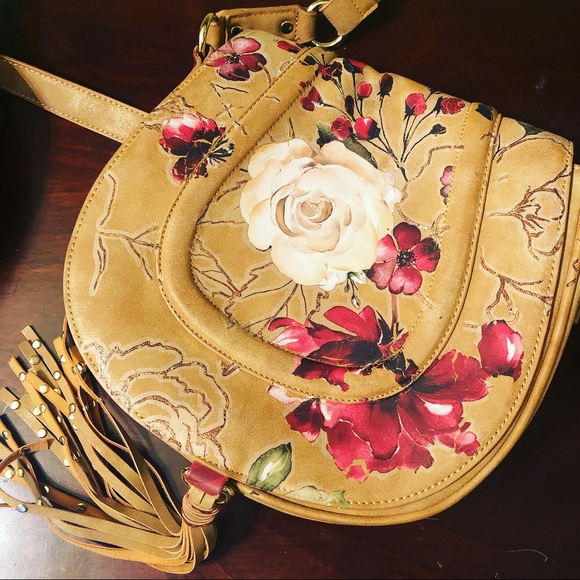 Frye | Bags | Hand Applied Flower Appliqu Tan Suede Frye Purse | Poshmark